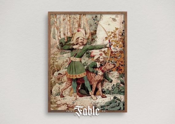 Robin Hood Vintage Robin Hood Illustration Printable Art | Etsy
