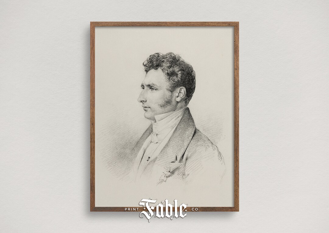 Vintage Gentleman Sketch | Printable Masculine Drawing | Dapper Man ...