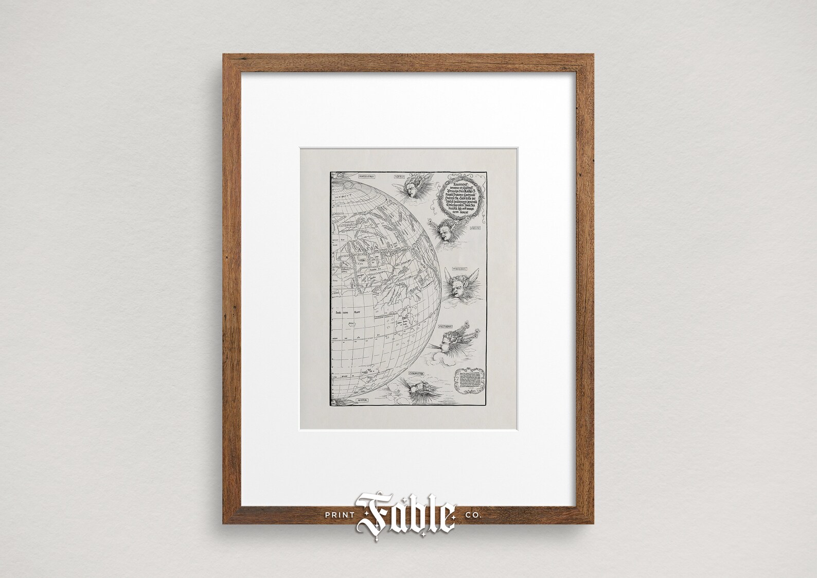 Vintage Map Set of 2 Illustrations | Antique World Map Prints ...