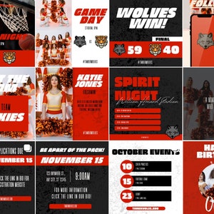 Red, Black, White Sports Team Instagram Kit | Social Media Posts ...