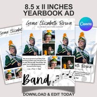 Senior Yearbook Ad Template,canva Template for Parents , Full Half ...