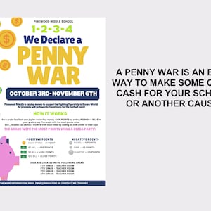 Penny War Fundraiser Flyer for School Coin Drive | Canva Template ...