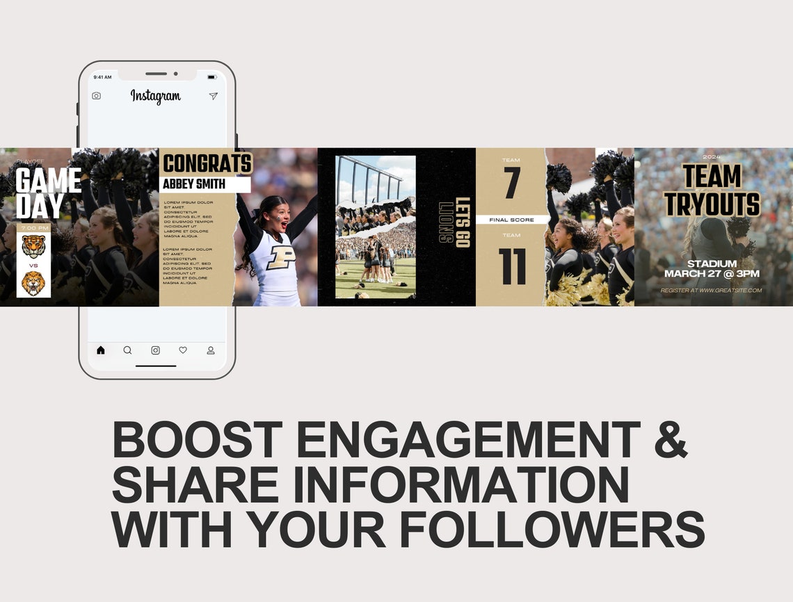 Black & Gold Athletic Sports Instagram Posts Canva Instagram Template ...