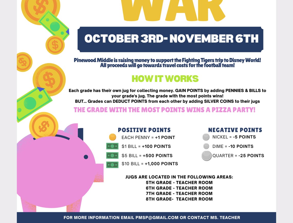 Penny War Fundraiser Flyer for School Coin Drive | Canva Template ...