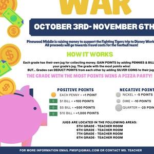 Penny War Fundraiser Flyer for School Coin Drive | Canva Template ...