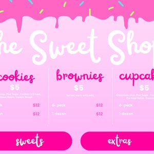 Pink Bakery Menu Canva Template | Editable & Printable | Restaurant ...