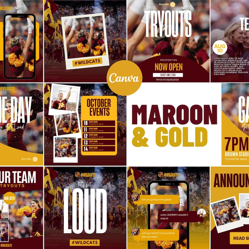 Instagram Template Maroon - Etsy