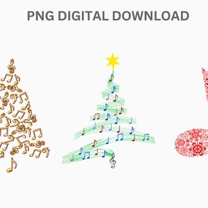 Musical Christmas Tree Bundle | PNG Files (digital Download) - Etsy