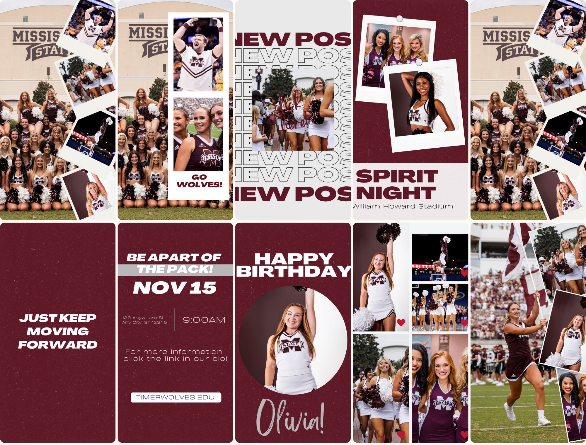 Maroon & Gray Sports Team Instagram Story | Canva Template (digital ...