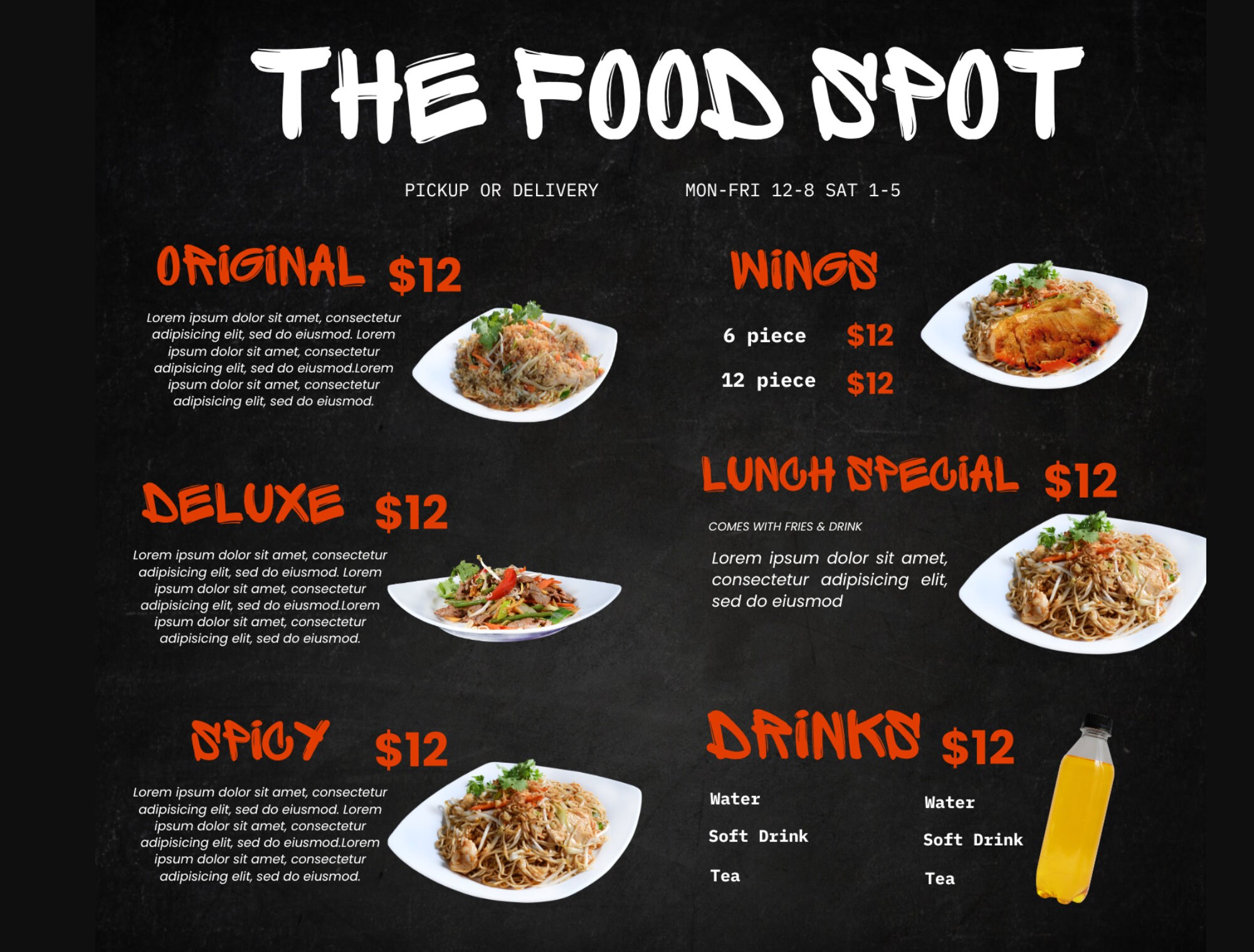 Vertical Restaurant Menu Canva Template | Editable & Printable | Food ...