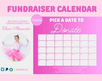 Editable Cheerleading Calendar Fundraiser Pick a Date to - Etsy