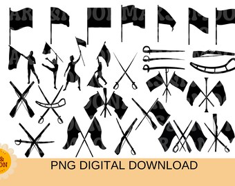 Flag Rifle Colorguard Clipart