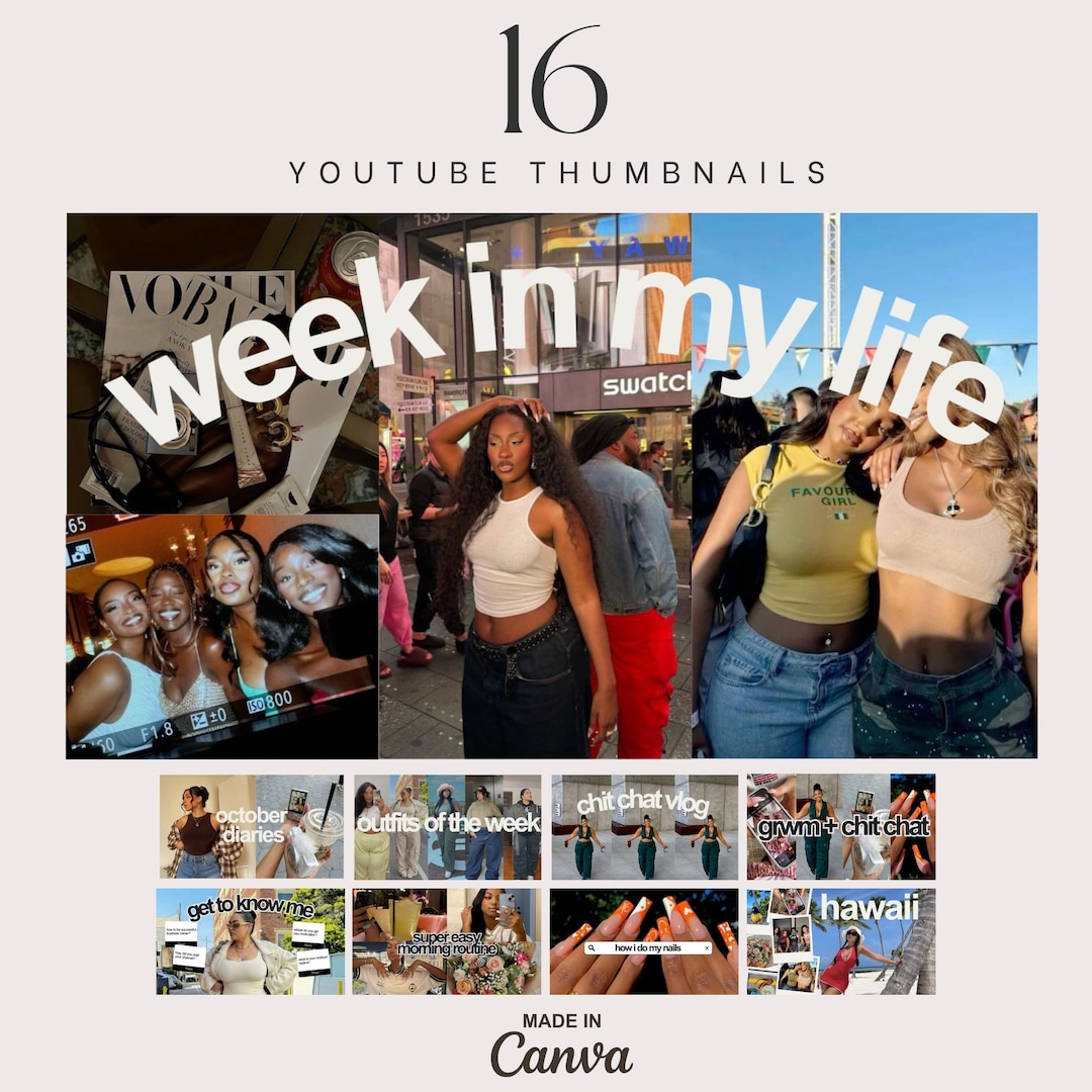 Youtube Thumbnails for Influencers, Small Youtubers, Lifestyle Vloggers | Canva Template ...