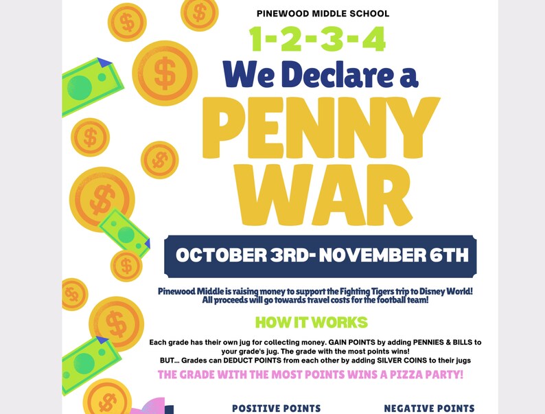 Penny War Fundraiser Flyer for School Coin Drive | Canva Template ...