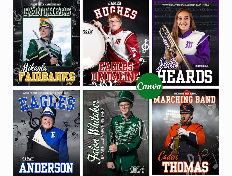 Marching Band Poster Template for Senior Night | Canva Template ...