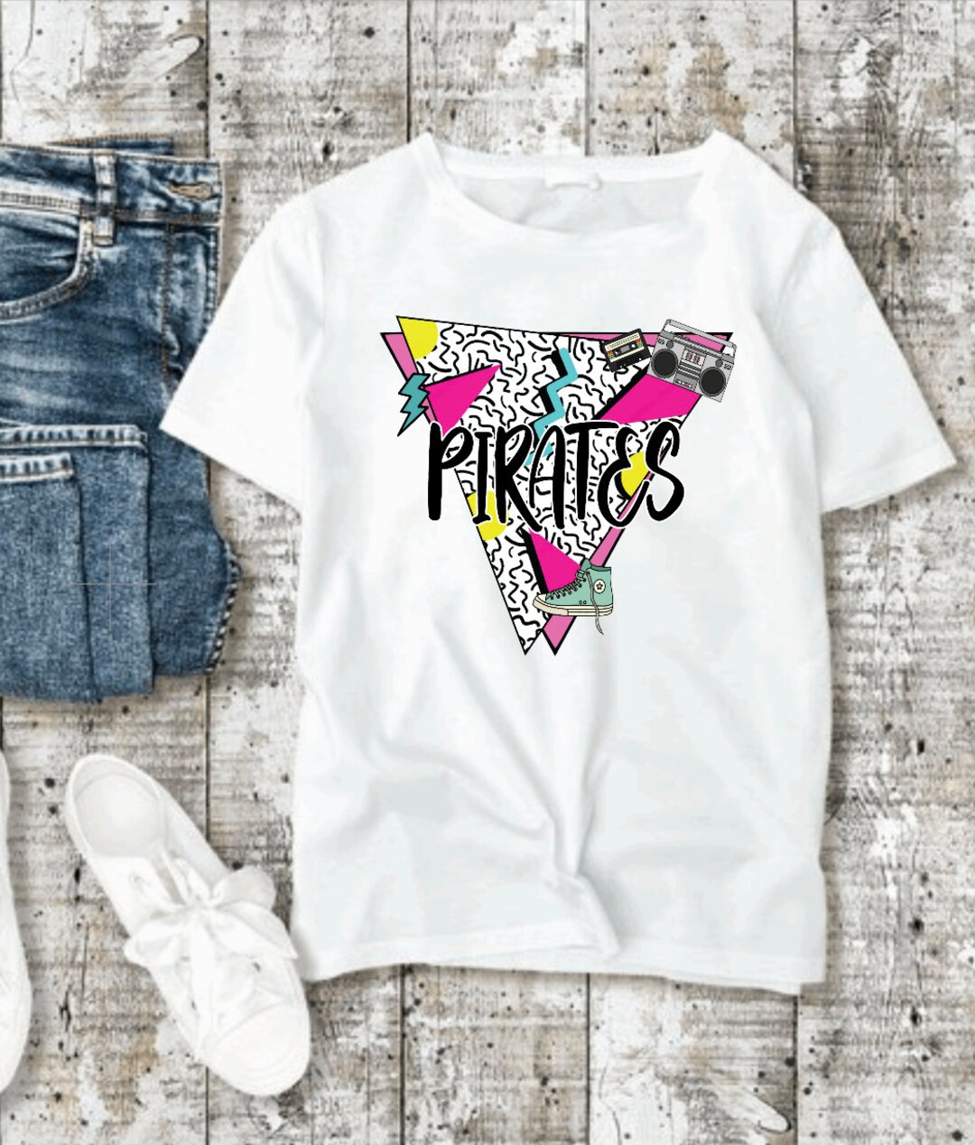 Pirates, 80s Design, Retro, Instant Download, School Mascot, Spirit ...