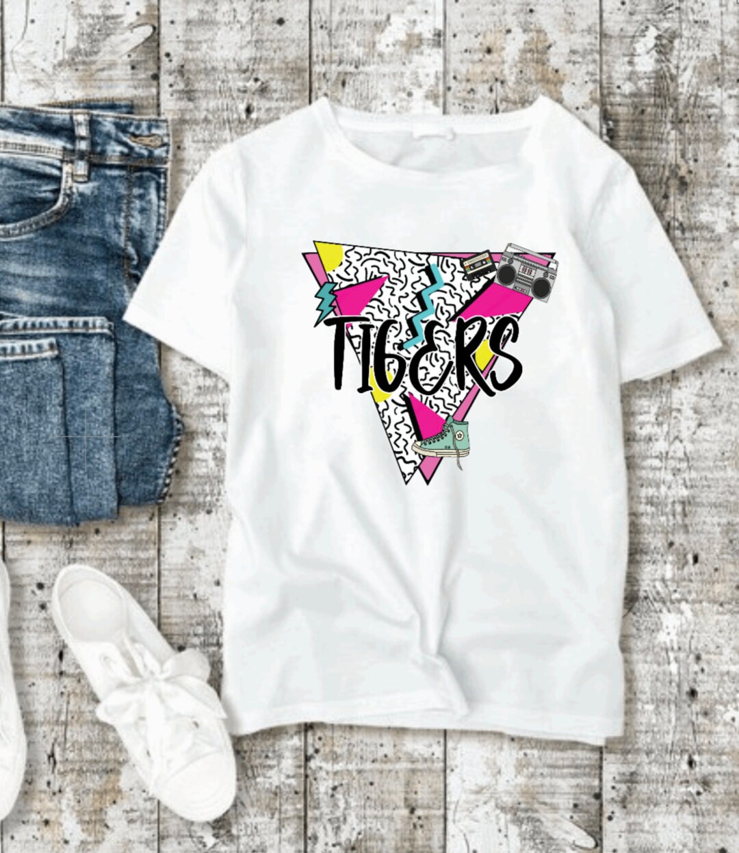 Tigers, 80s Design, Retro, Instant Download, School Mascot, Spirit ...