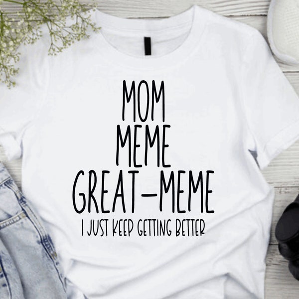 Mom Granny Great Granny I Just Keep Getting Better Svg - Etsy Denmark