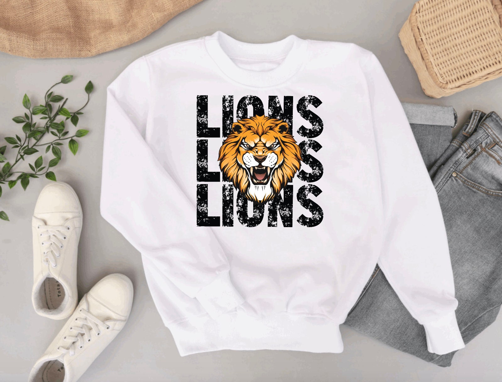 LIONS LIONS LIONS Stacked Lion Head Instant Download - Etsy