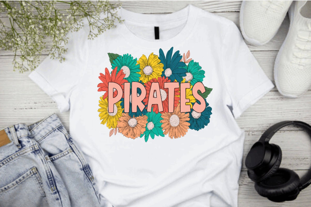 Pirates Bright Floral Print, Flowers, Sublimation, Instant Download ...