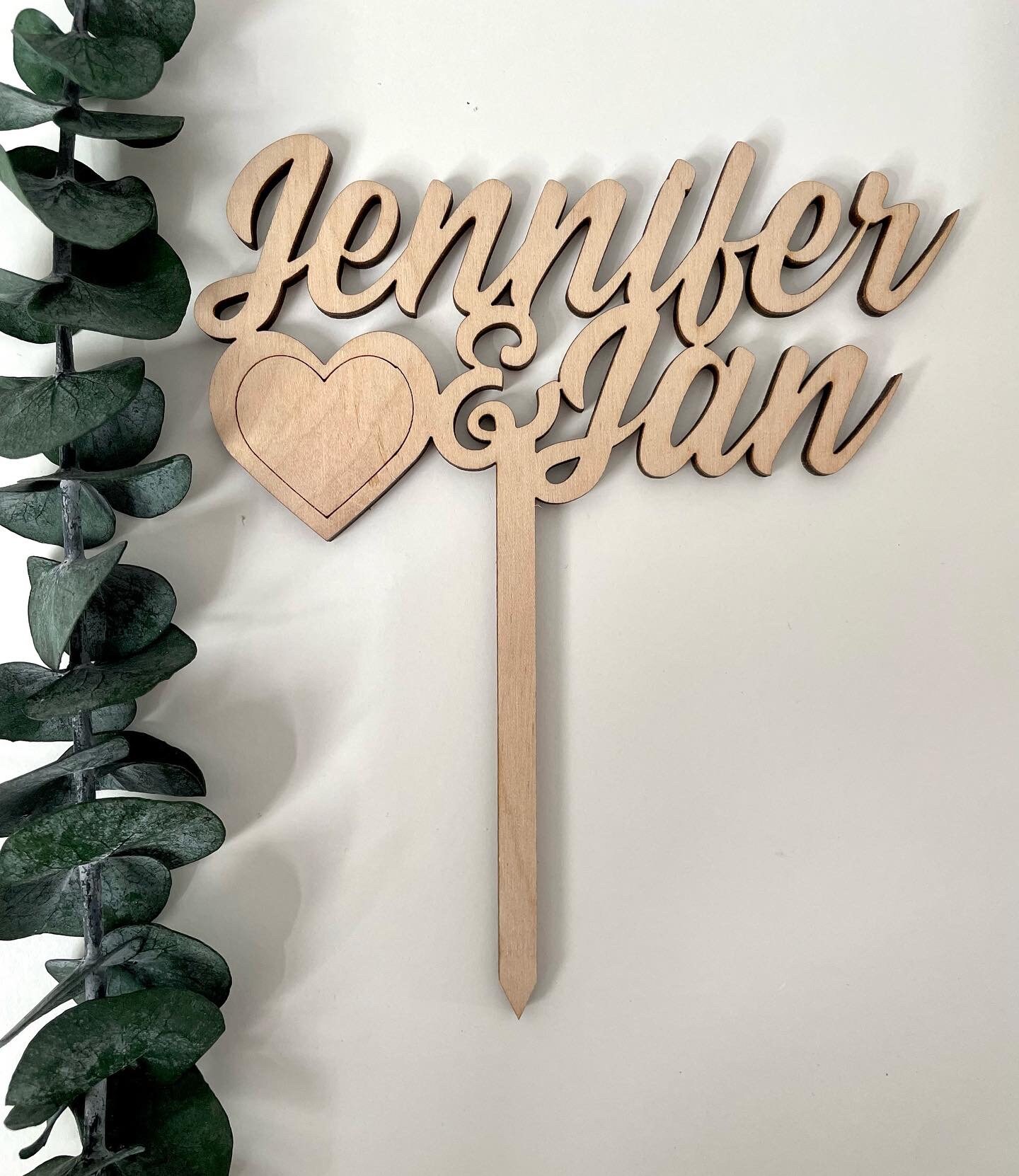 Wooden Cake Topper Personalized With Your Desired Name - Etsy