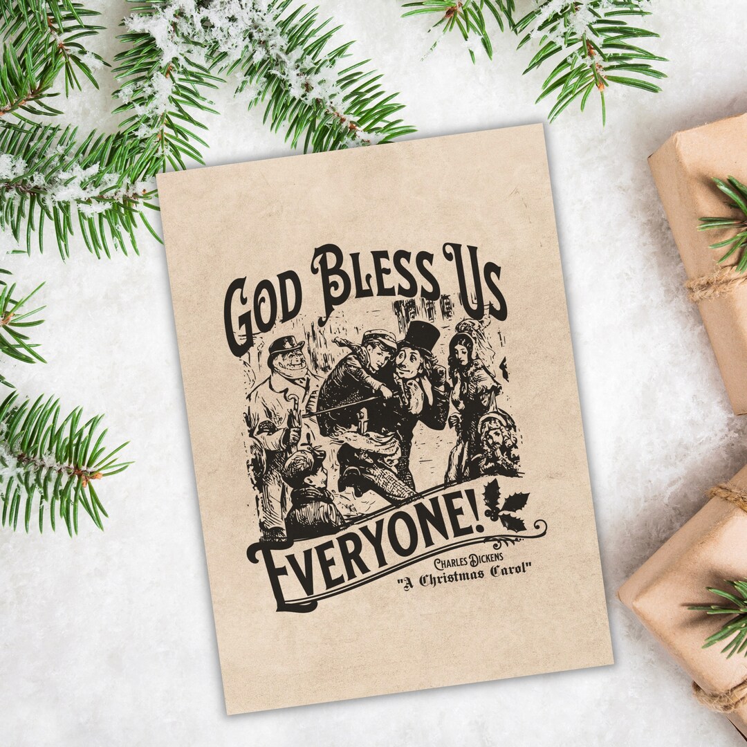A Christmas Carol Vintage Illustration Card Bundle (PDF) - Etsy
