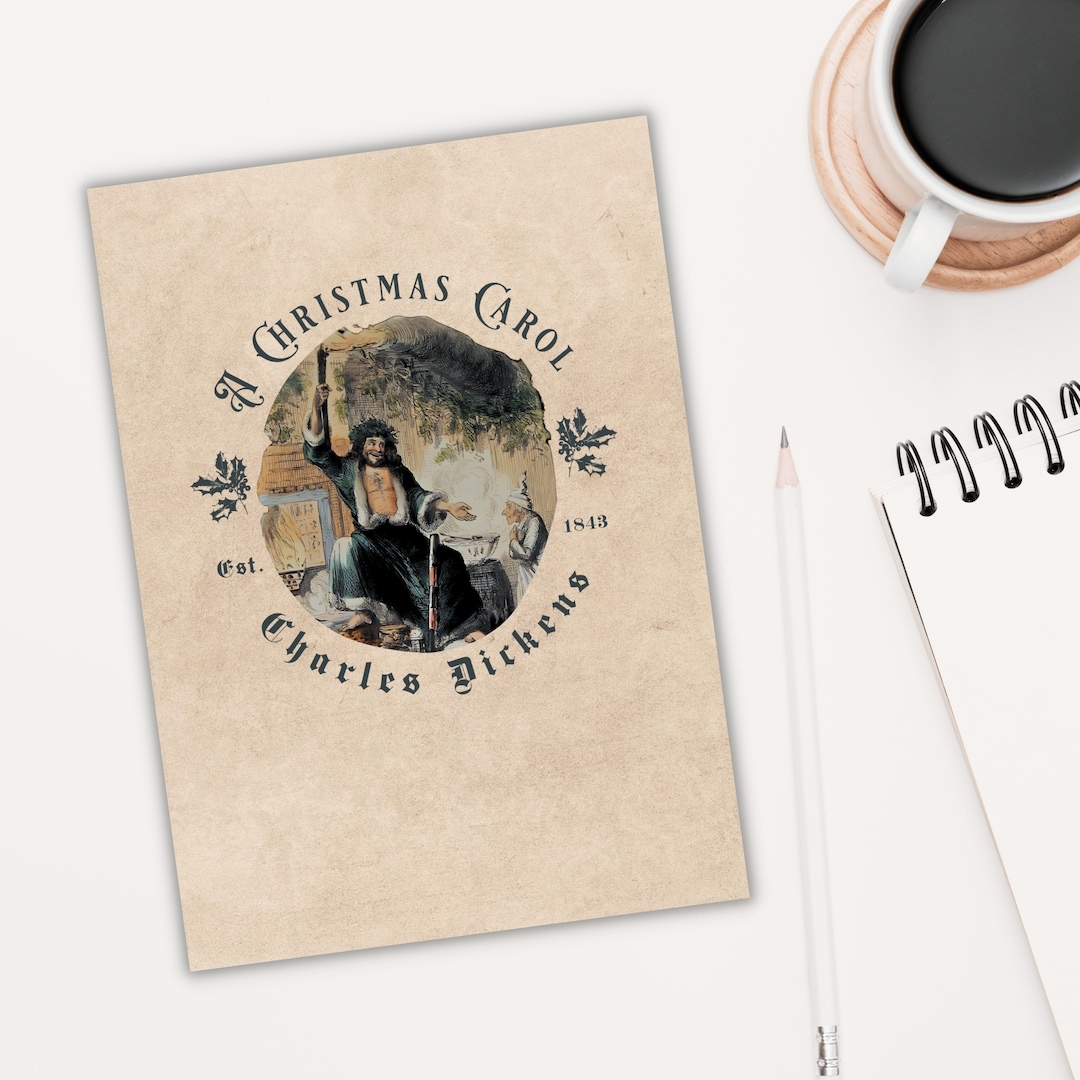 Vintage Christmas Carol Charles Dickens Greeting Card Ebenezer Scrooge ...