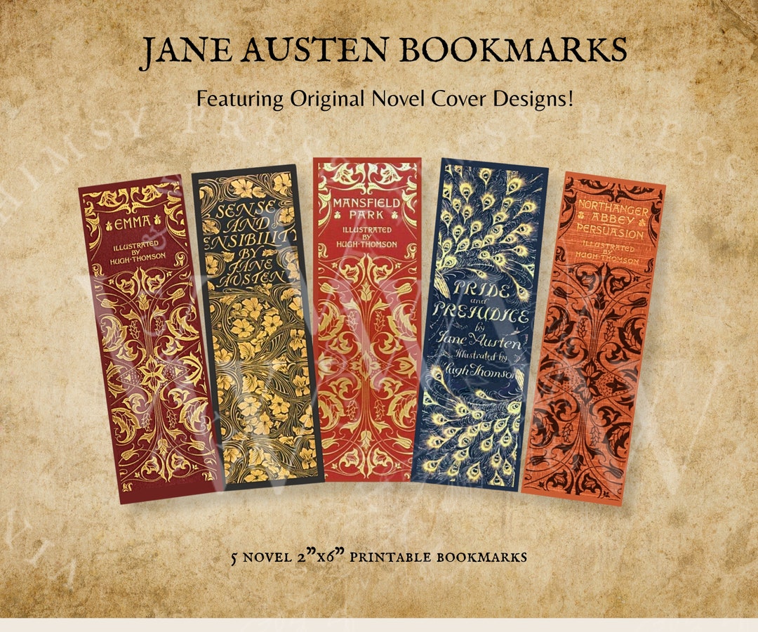 Jane Austen Bookmarks: Original Novel Covers (digital Download) - Etsy