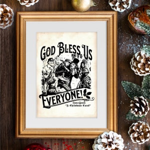 A Christmas Carol Print: Vintage Illustration, Tiny Tim, Dickens ...