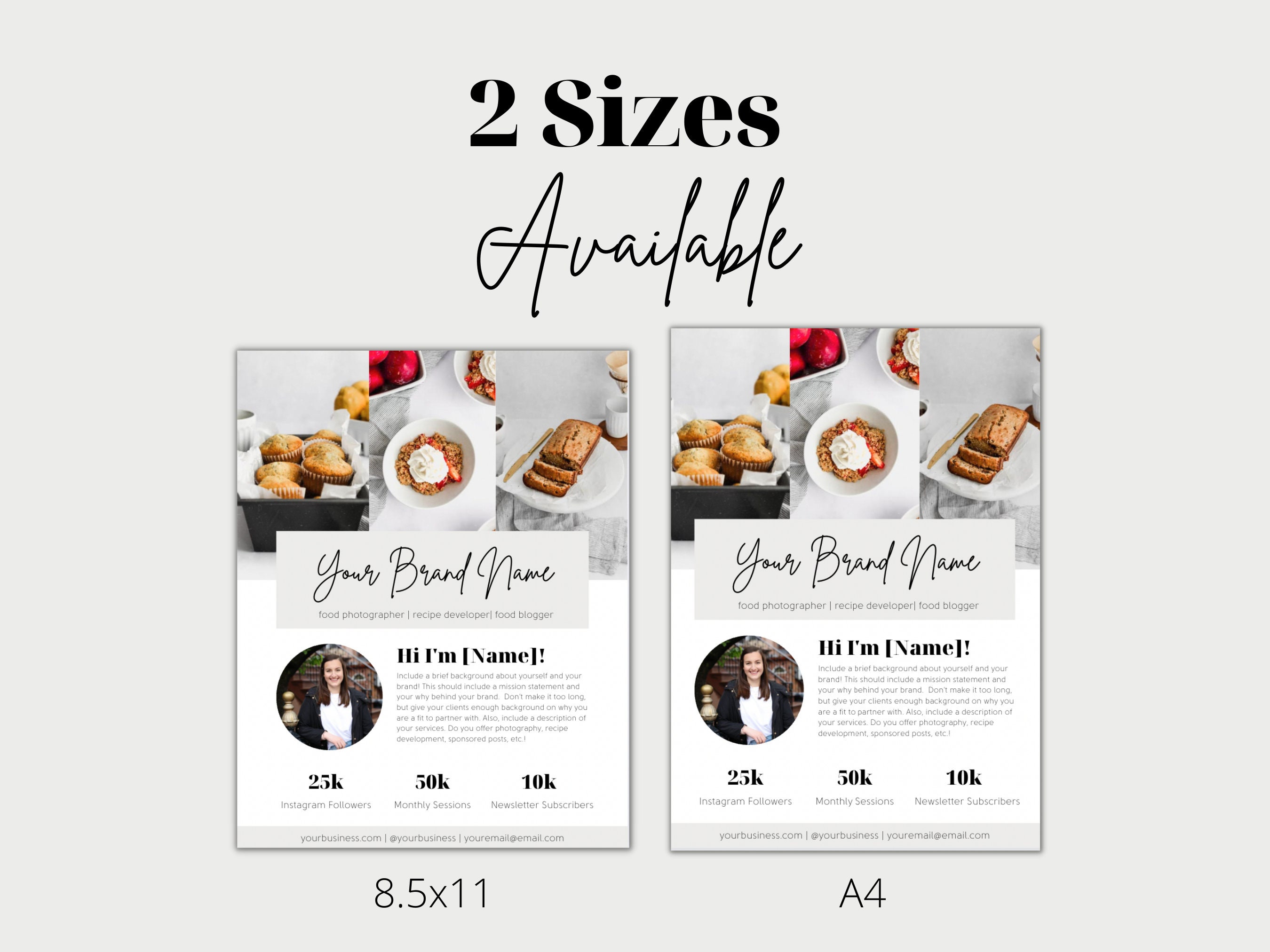 Food Blogger Media Kit Template | Media Kit Template | Influencer Media ...