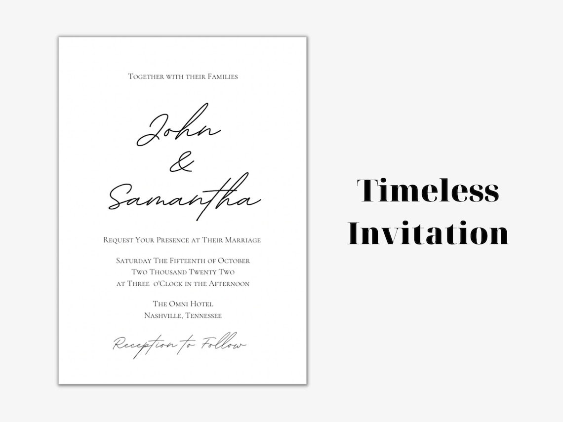 Simple Wedding Invitation Template Wedding Invitation Template Canva ...