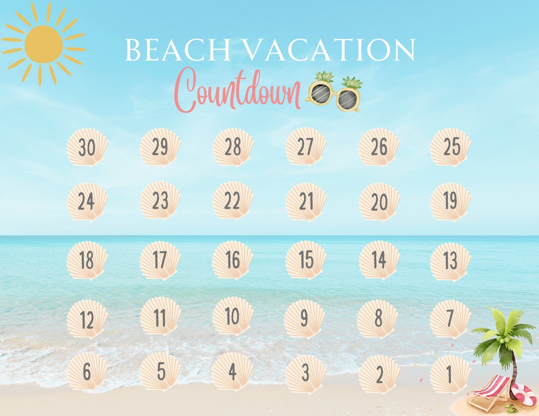 Beach Vacation Countdown - Etsy