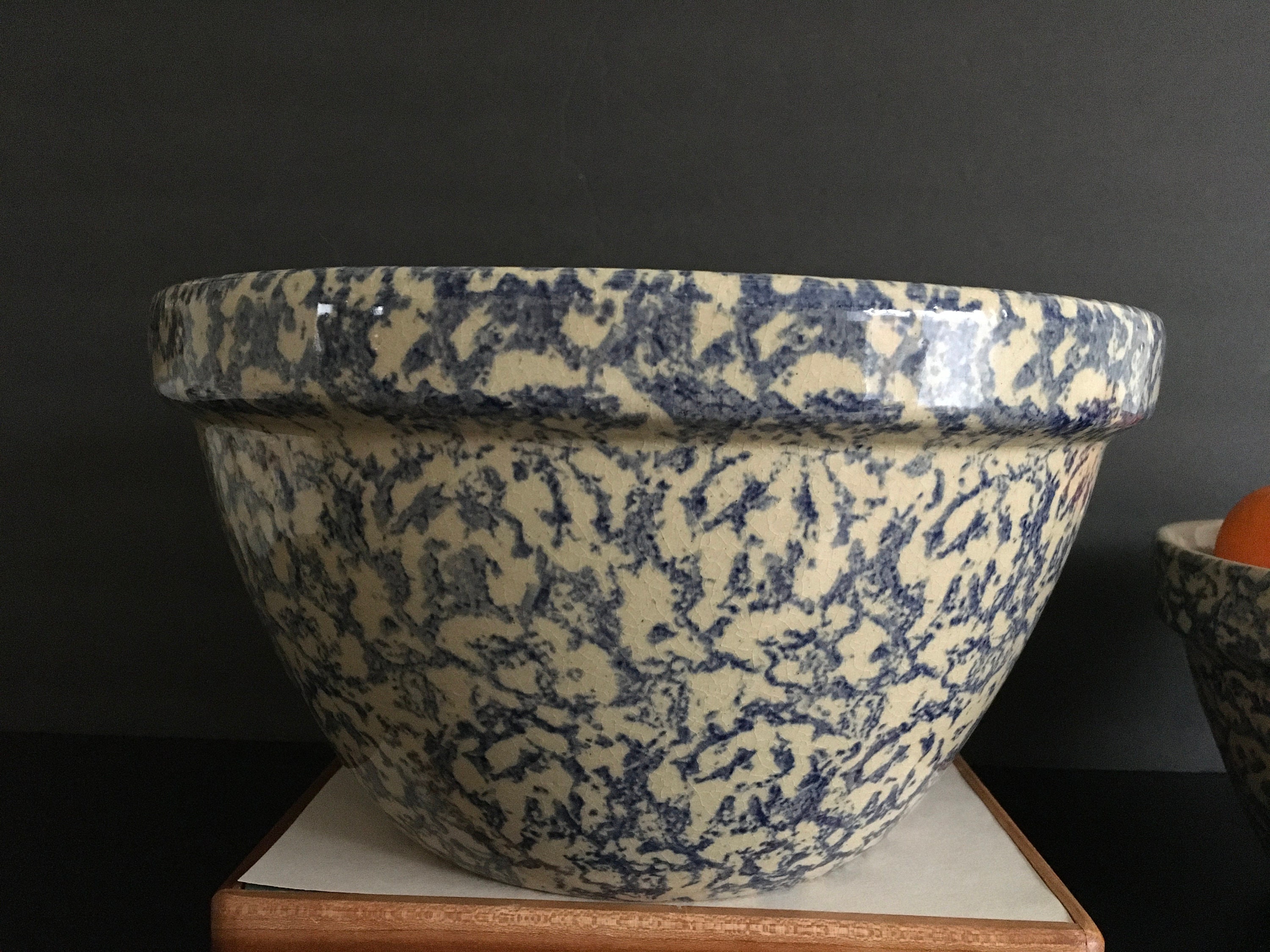 Large RRP Robinson-ransbottom Roseville OH Pottery Bowl Vintage Blue ...