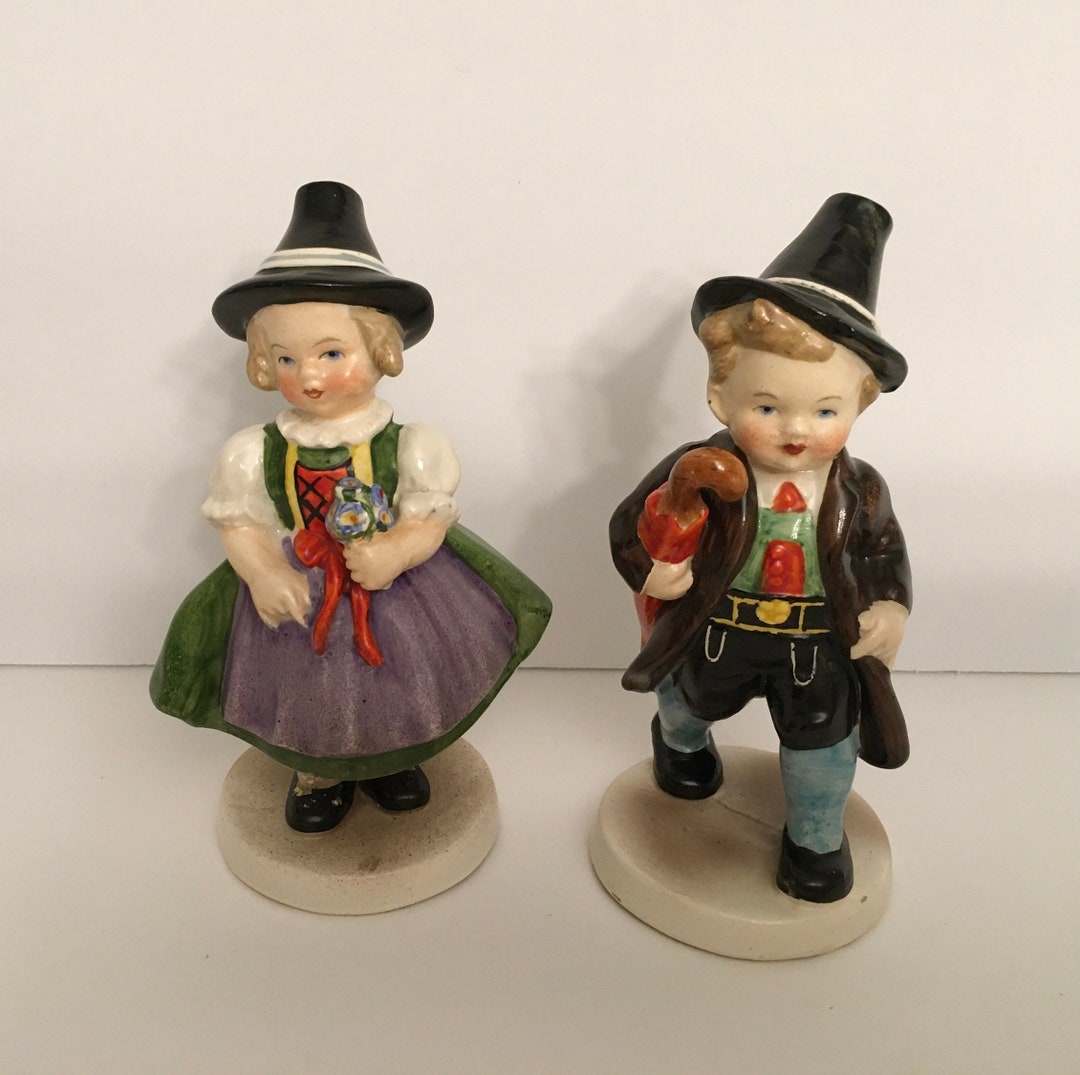 German Boy and Girl Figurines Halloween Folk Costumes Collectible ...