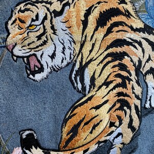 Embroidered Tiger Denim Jacket: Custom Animal Jean Coat - Etsy