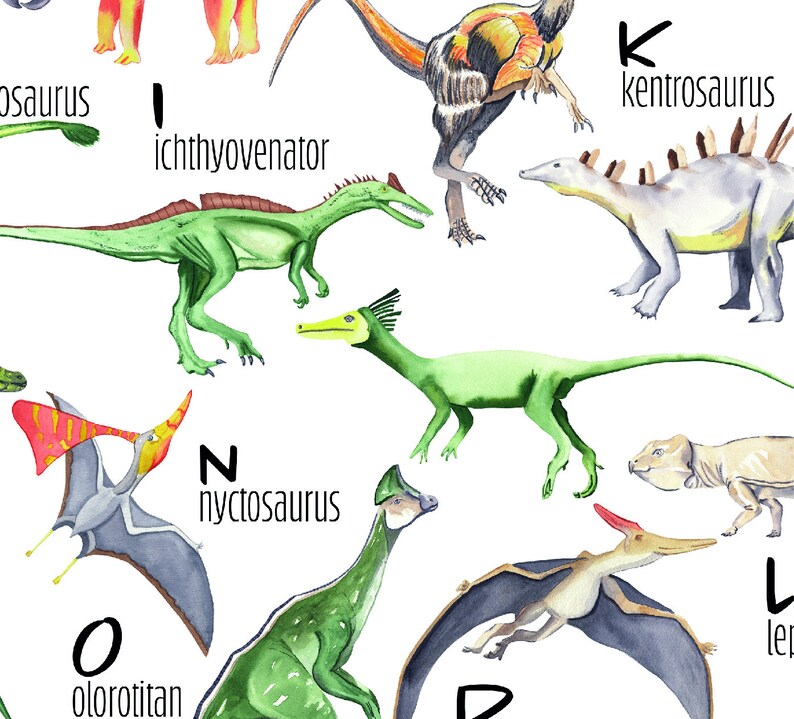 DINOSAUR Alphabet Poster Printable PDF Downloadable Poster - Etsy