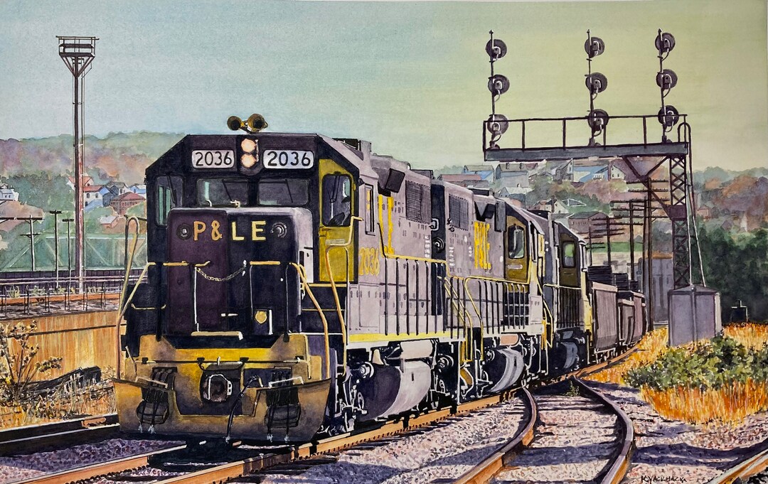Railroad Art - Train Art - Pittsburgh and Lake Erie - P&LE - Mckeesport - Pennsylvania ...