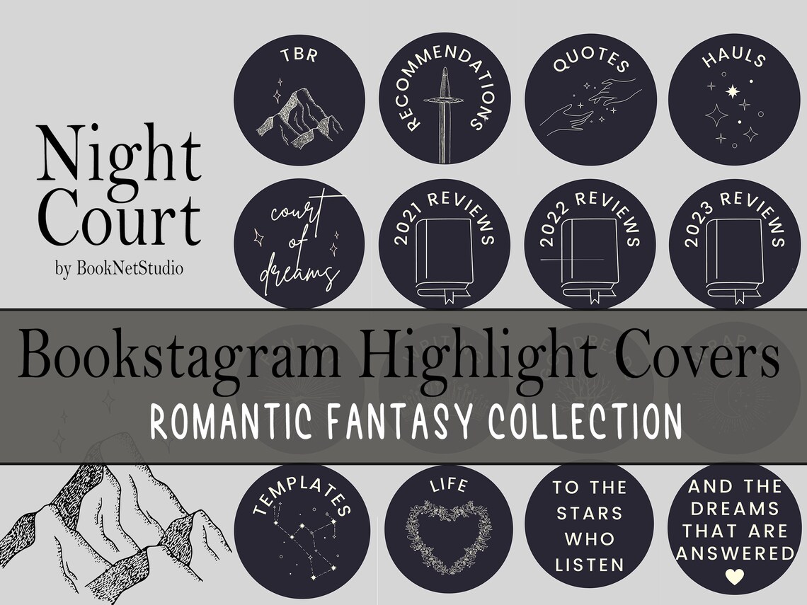 ACOMAF Bookstagram Highlight Covers - Night Court by Booknetstudio - Etsy
