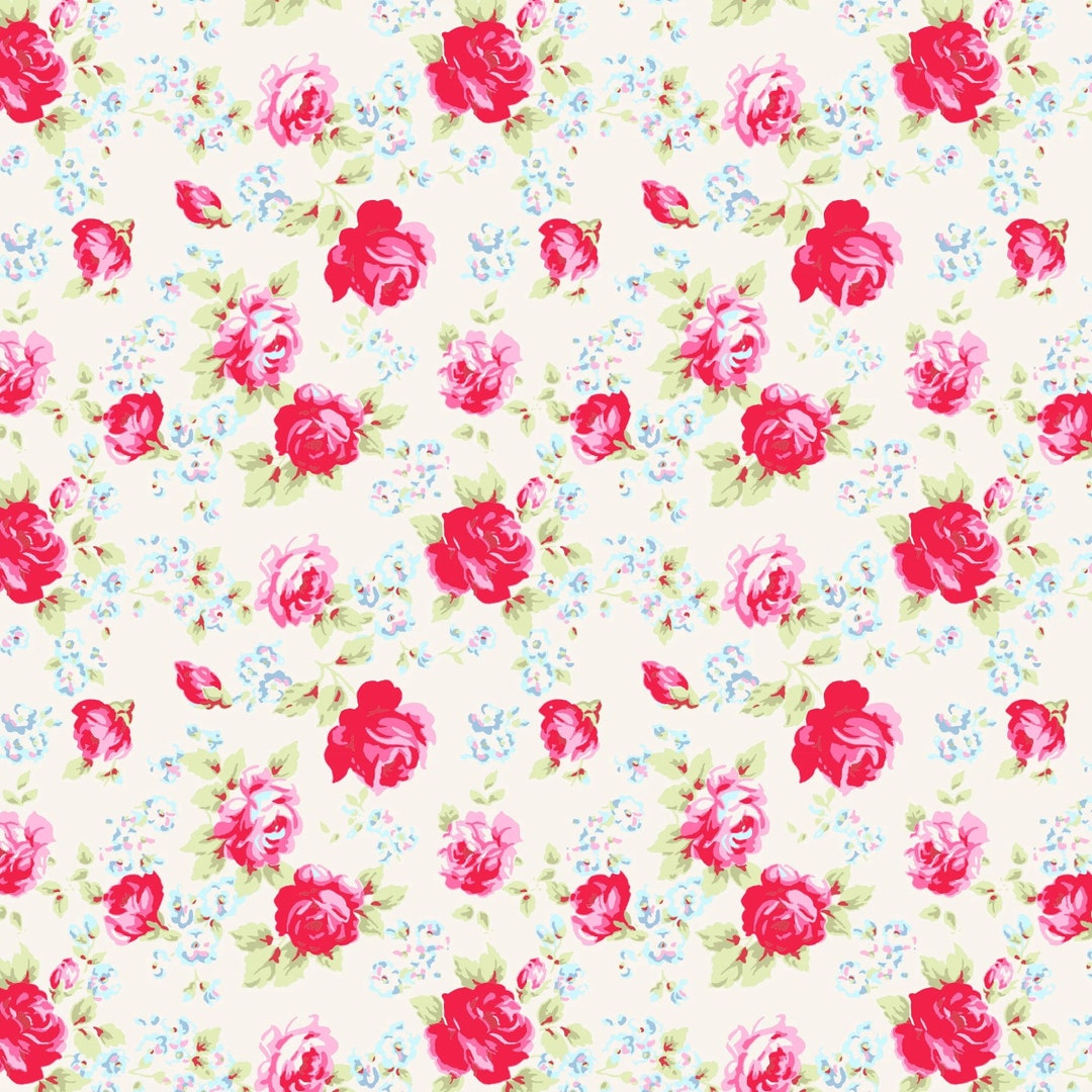 Posie Cream Floral by Tonya Whelan Yardage TW06-CREAM - Etsy