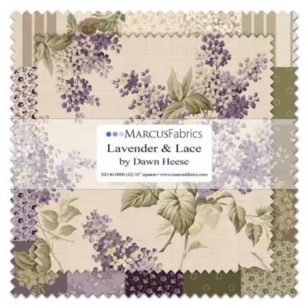 Lavender & Lace 10 Inch Squares by Dawn Heese for Marcus Fabrics - Etsy
