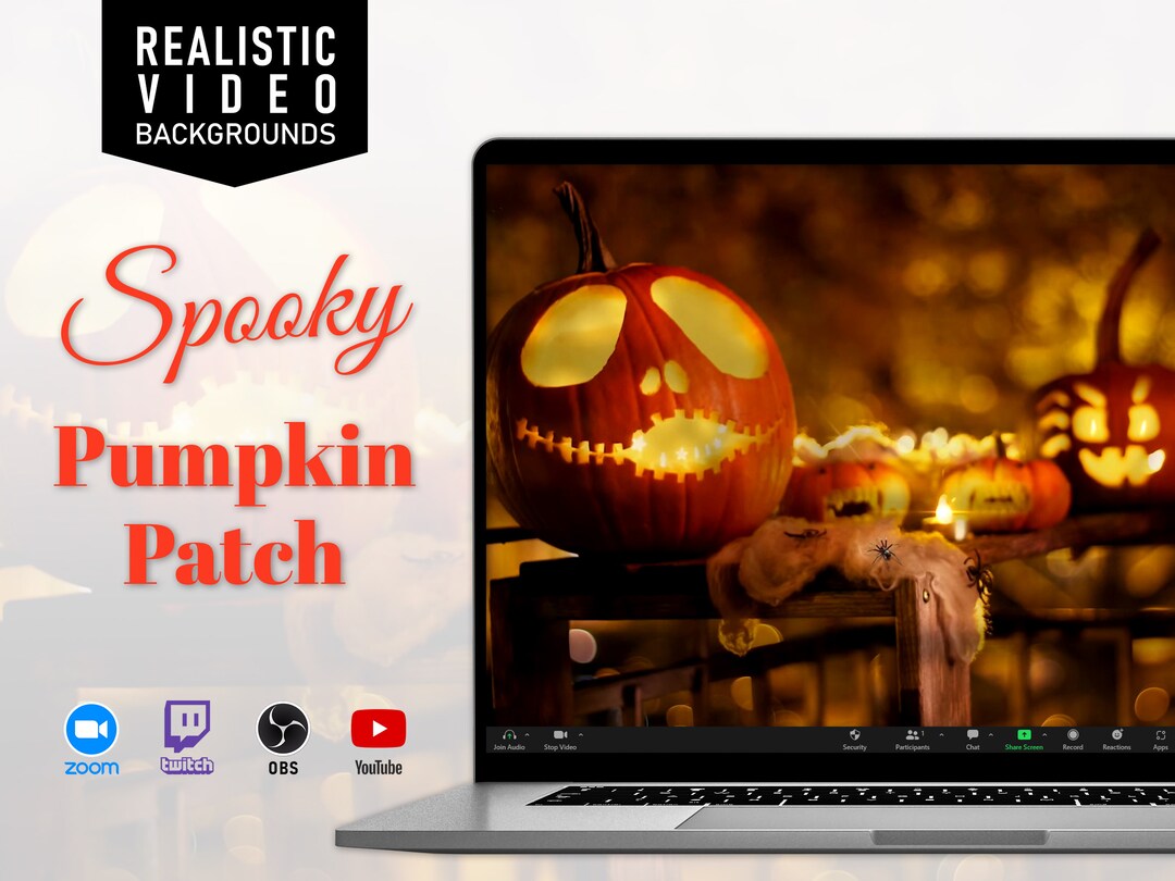 Spooky Pumpkin Patch Animated Virtual Background Instant Digital ...