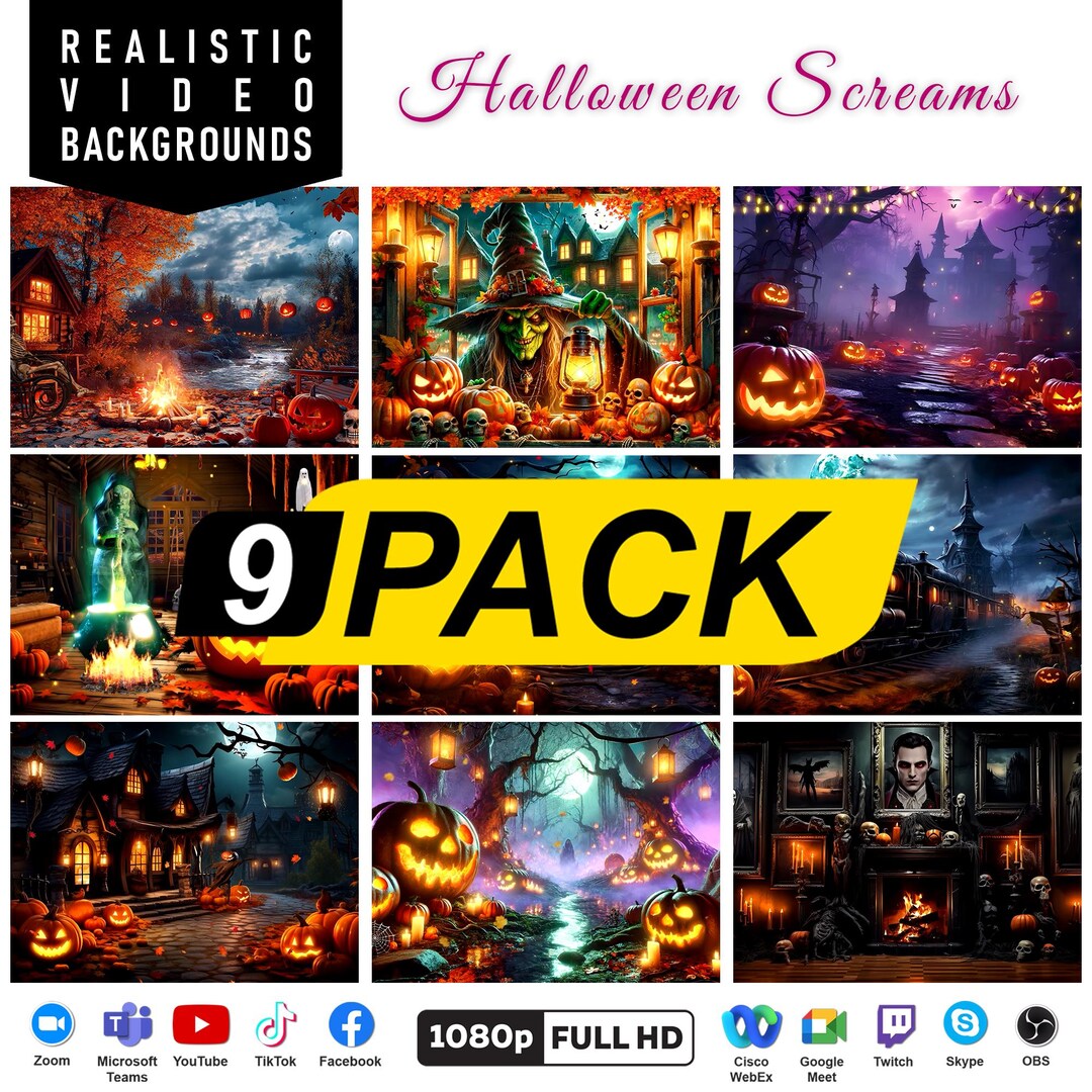 Halloween Screams | Video Backgrounds | Video Backdrop | Teams ...