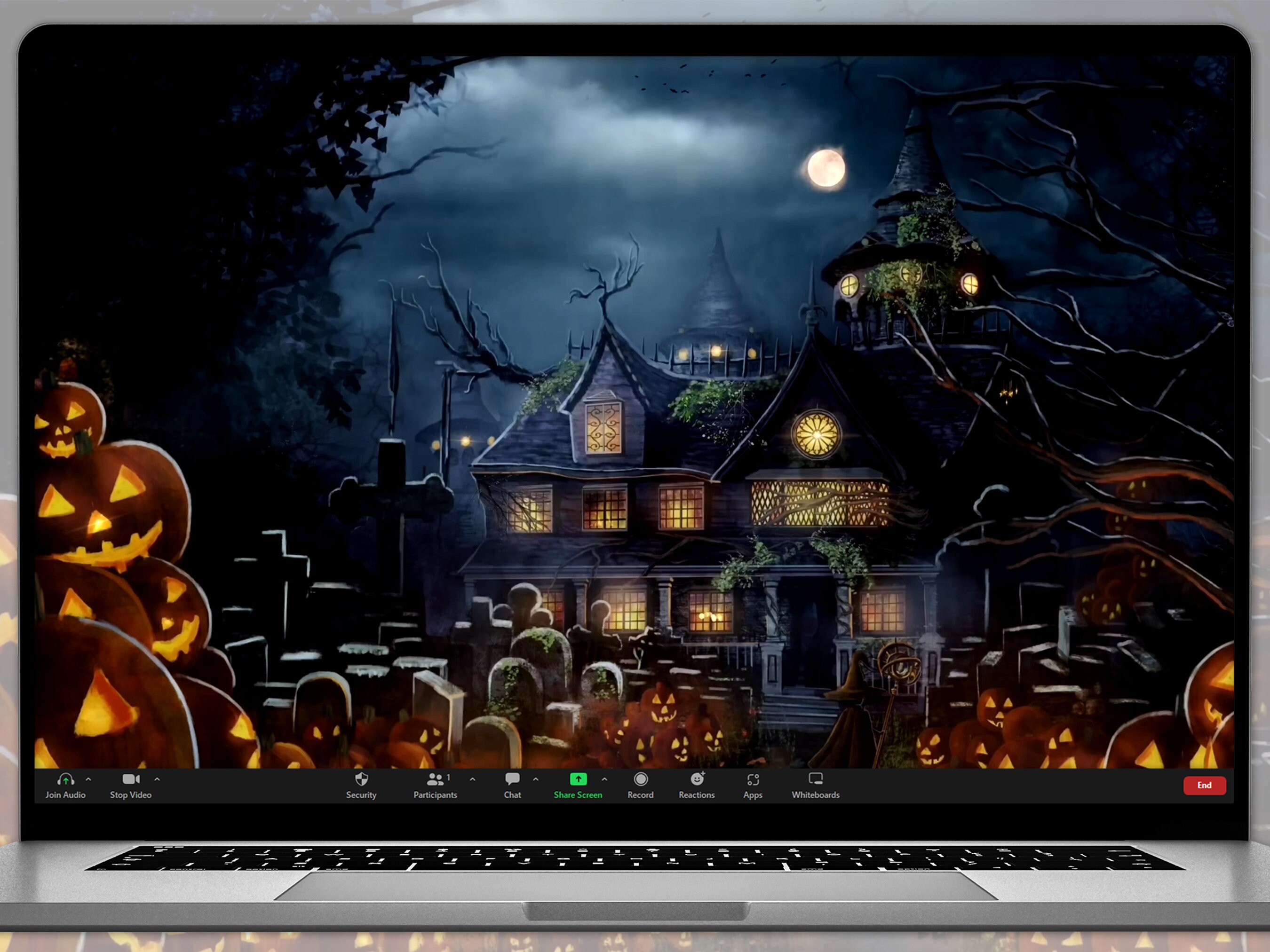 Spooky Haunted Mansion Animated Virtual Background Instant Digital ...