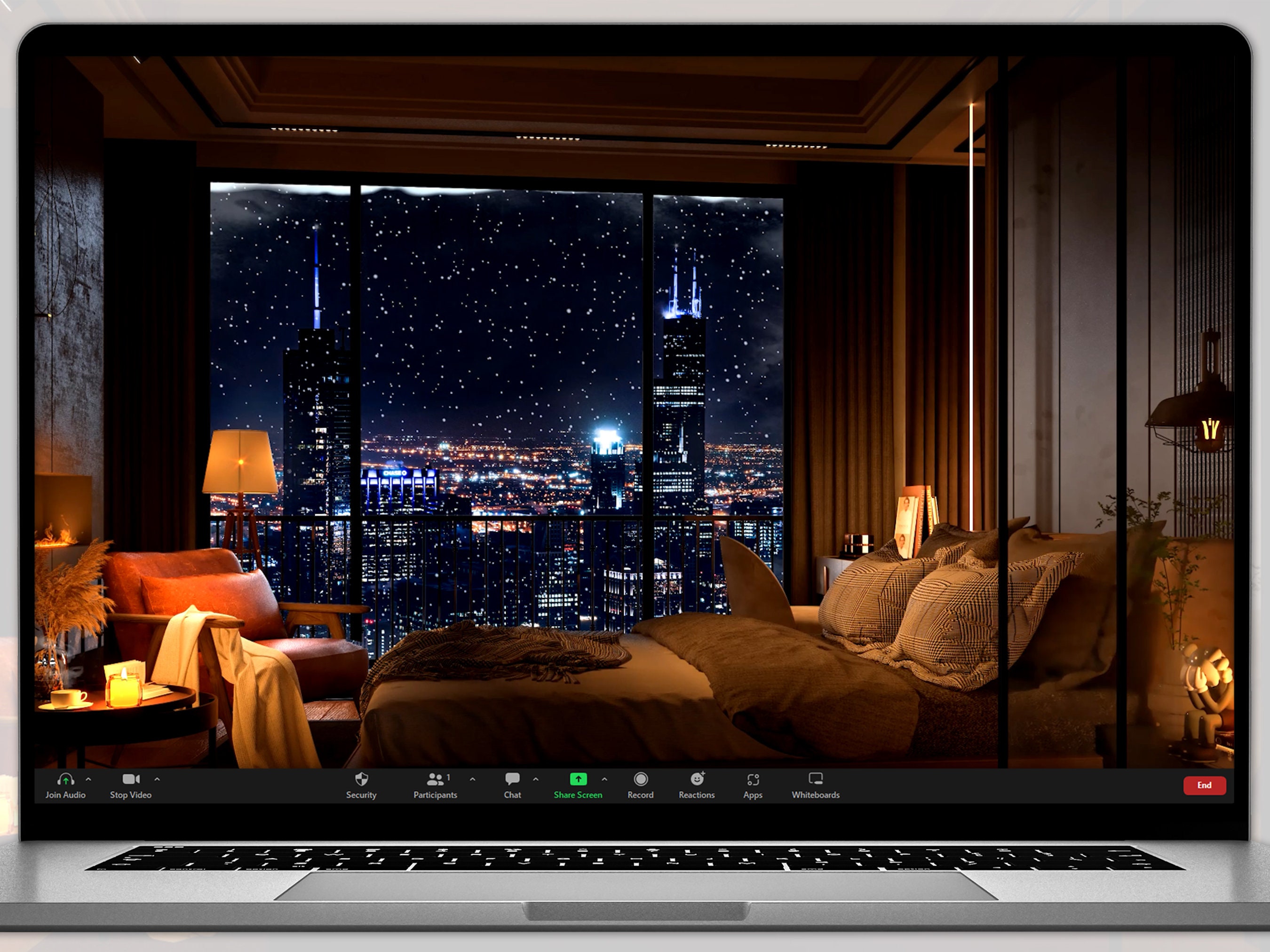 Cozy Chicago Apartment Animated Virtual Background Instant Digital ...