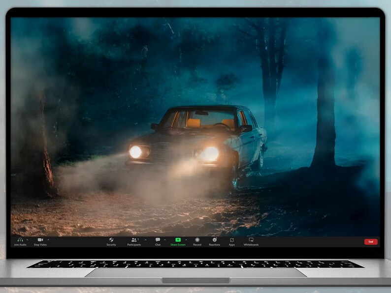 Spooky Parked Car Animated Virtual Background Instant Digital Download ...