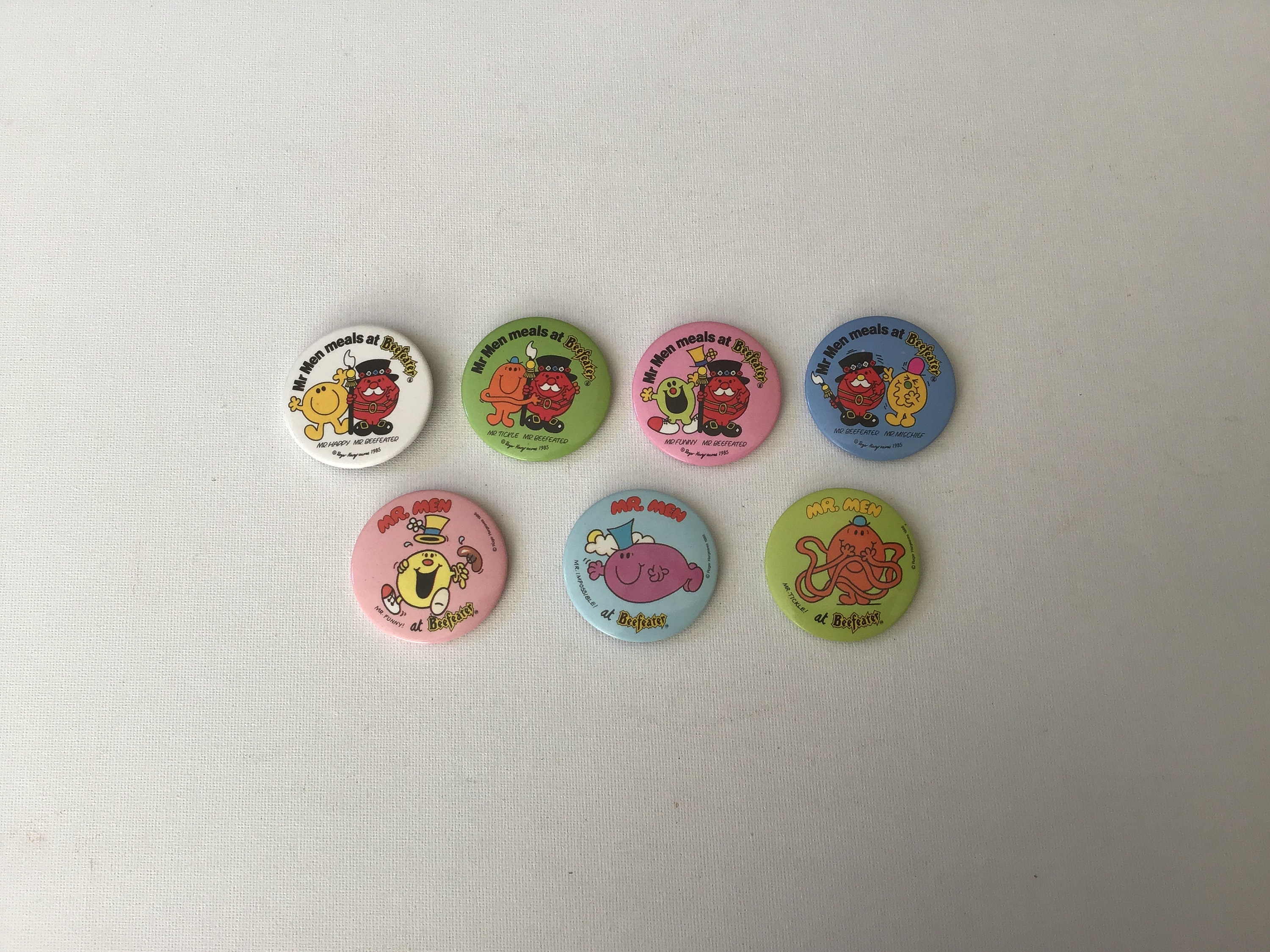 Mr Men Vintage Pin Back Button Badges - Etsy