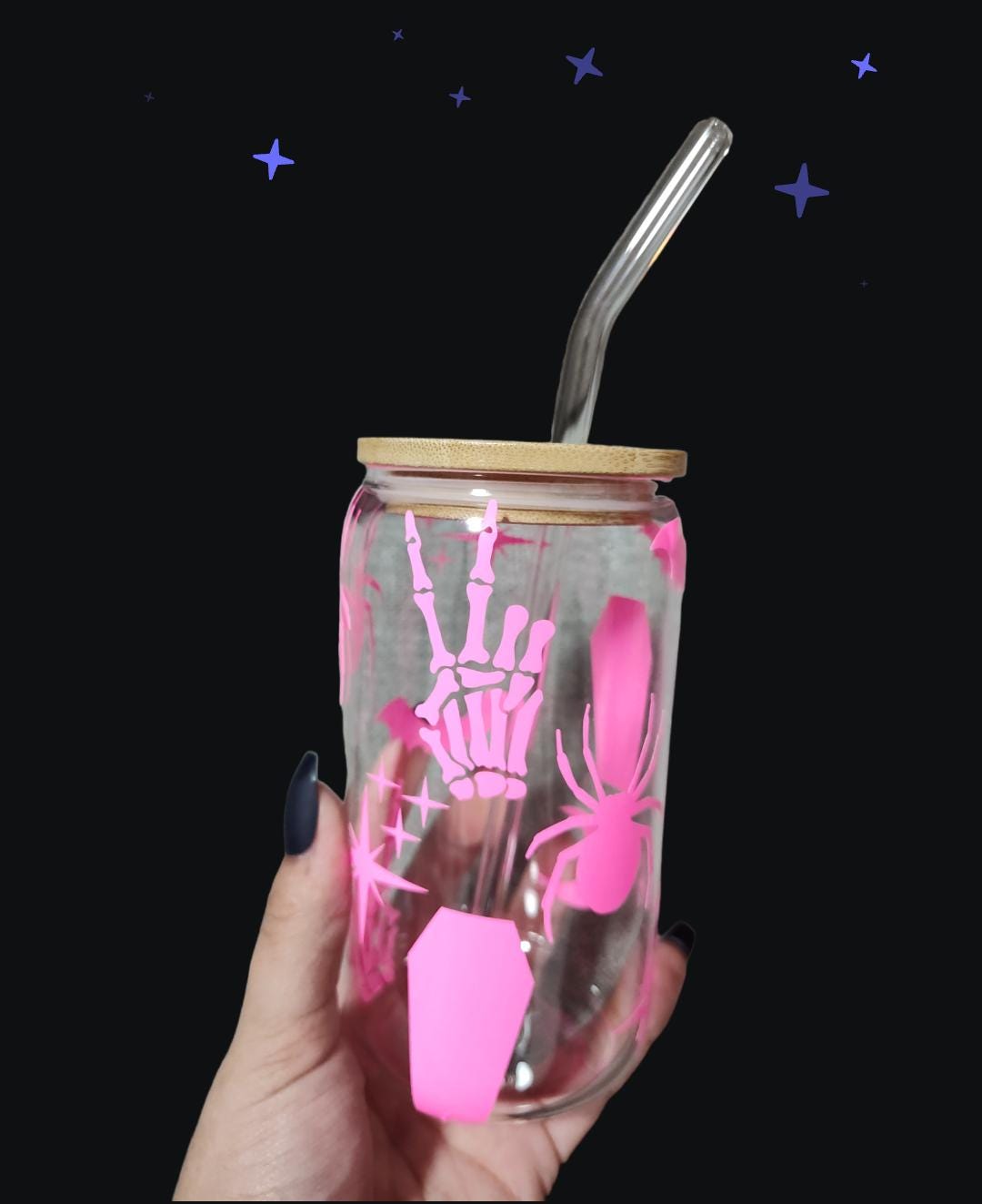 Goth Icons Cup With Lid and Straw - 1 or 4 Pack - Vinyl Cup Glass Cup ...