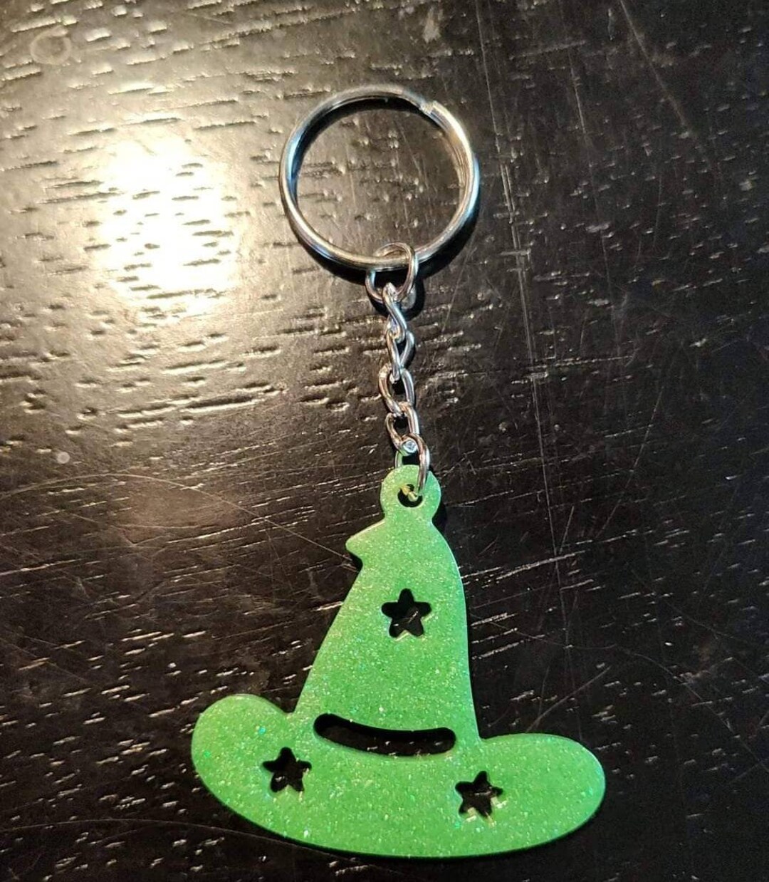 Glitter Witch Hat Keychain - Halloween Keychain Witch Wiccan Witches ...