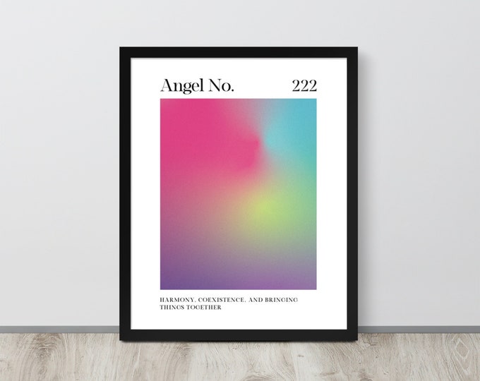 Angel Number 222 Gradient Print, Aura Framed Poster, 222 Spiritual ...