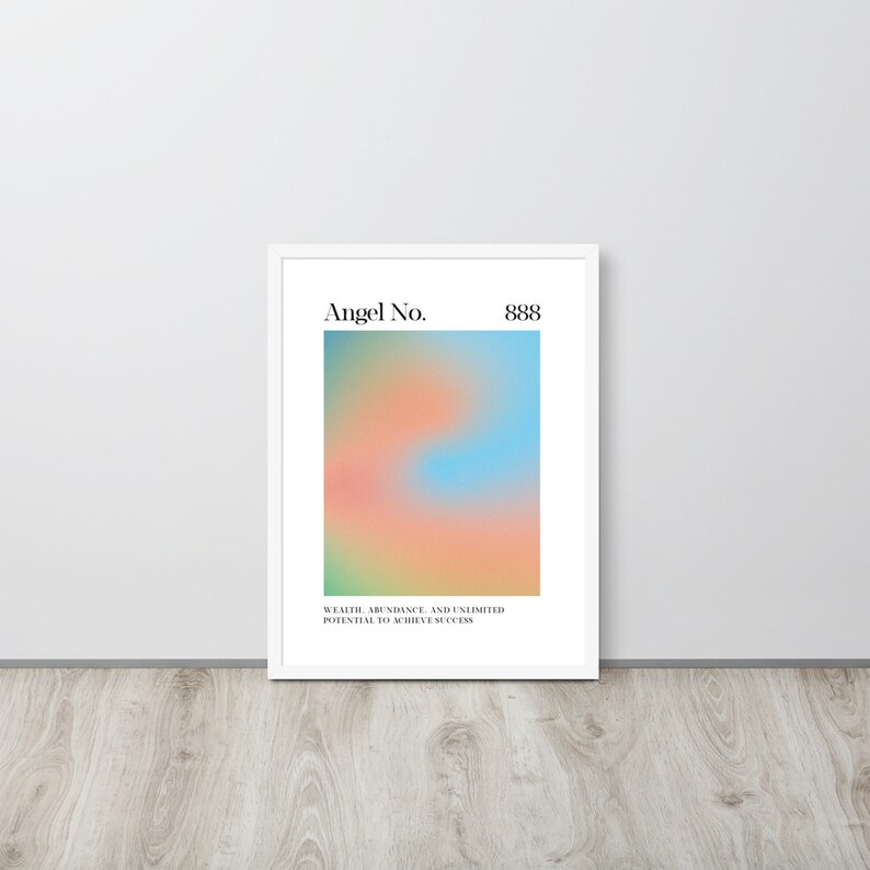 Angel Number 888 Gradient Print Aura Framed Poster 888 | Etsy